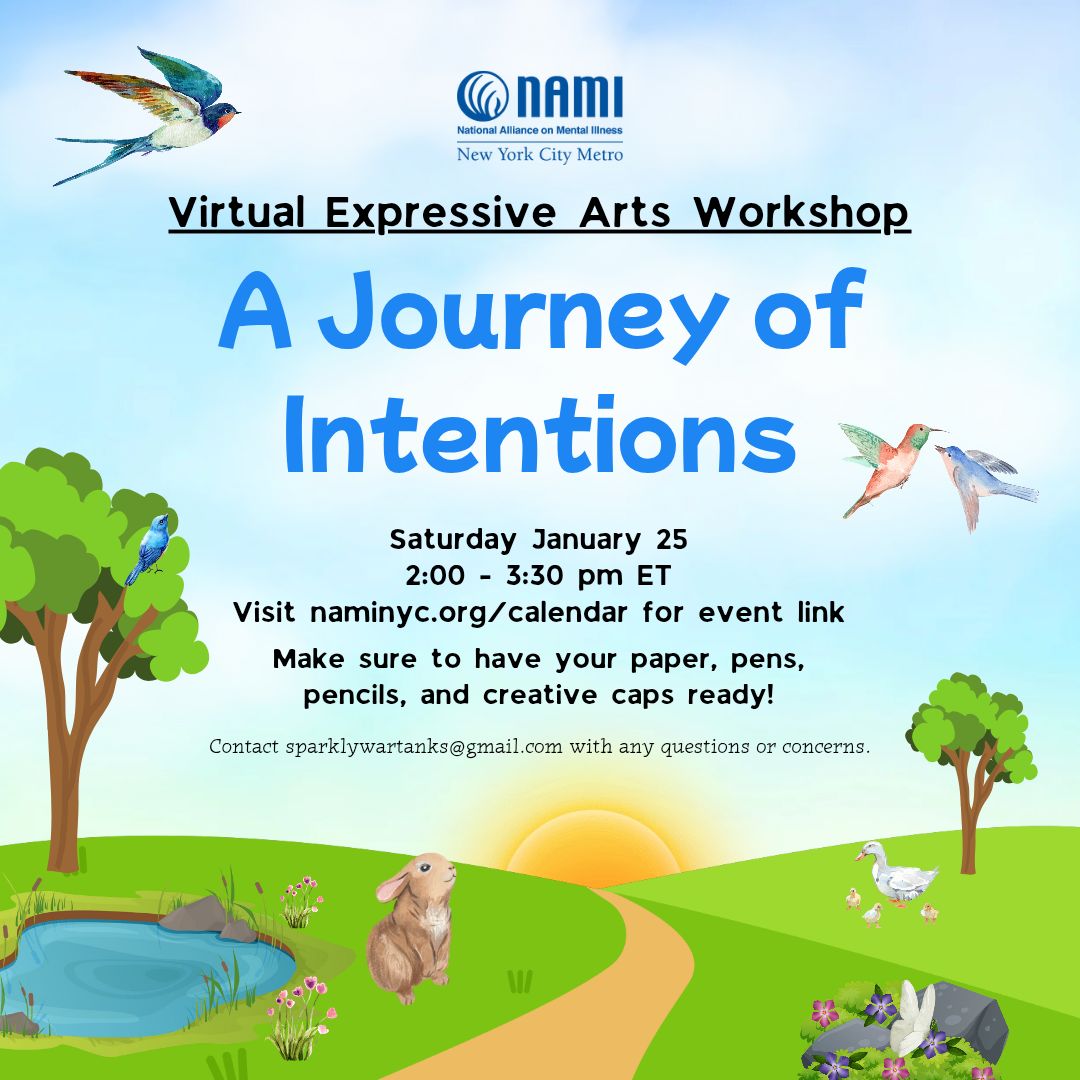 NAMI-NYC Virtual Expressive Arts Workshop Event: A Journey of Intentions – SparklyWarTanks